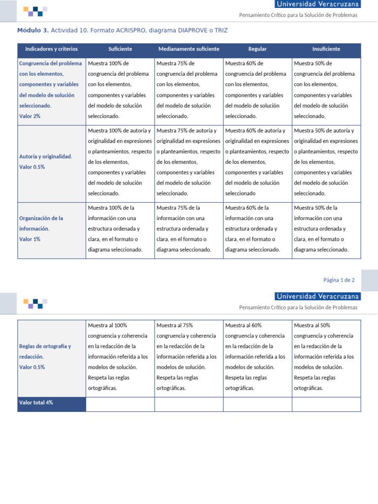PCSP24 Rubrica ACT10 | PDF