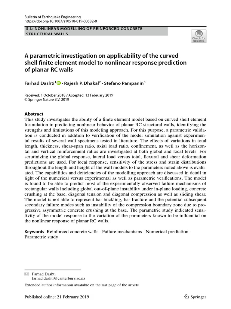A Parametric Investigation On Applicability of The Curved Shell Finite ...