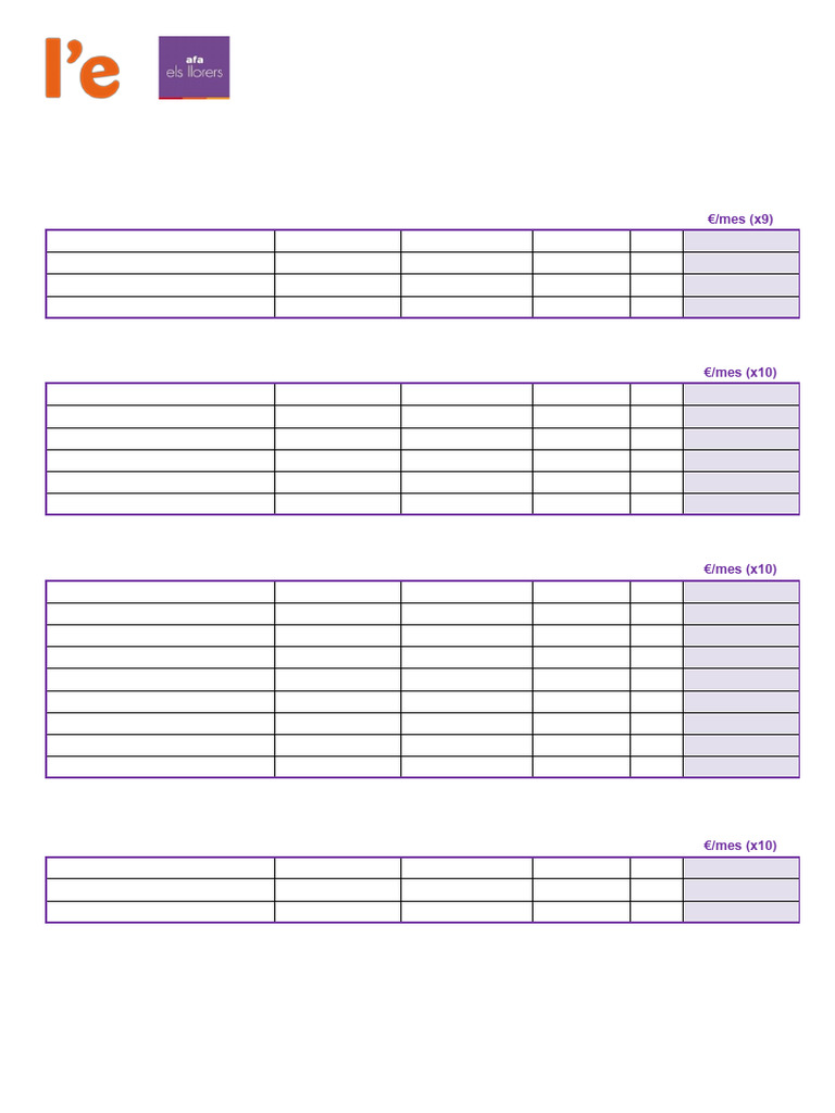 Llorers Extraescolars Programa | PDF