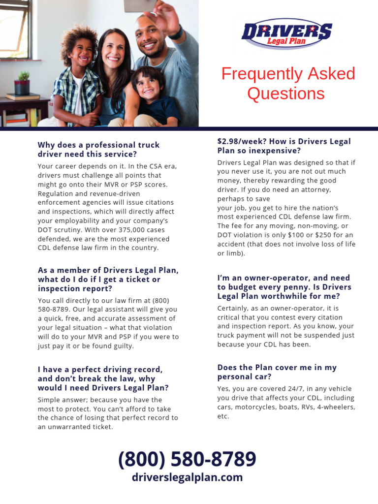 FAQ Drivers Legal Plan | PDF | Justice | Crime & Violence