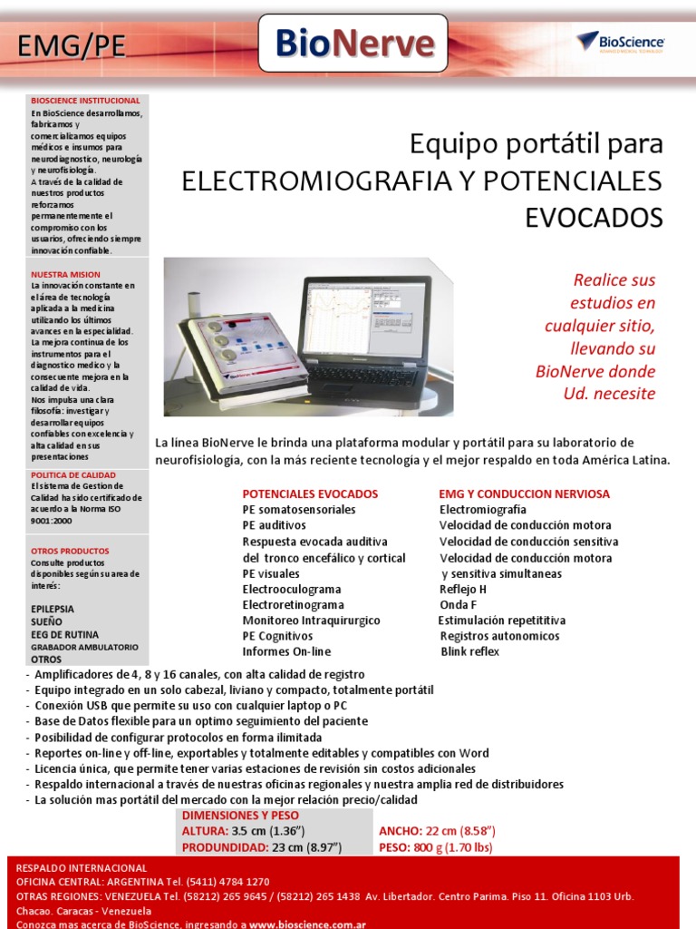 Folleto Bionerve 2010-2 | Descargar gratis PDF | Electromiografia | Ordenador portátil