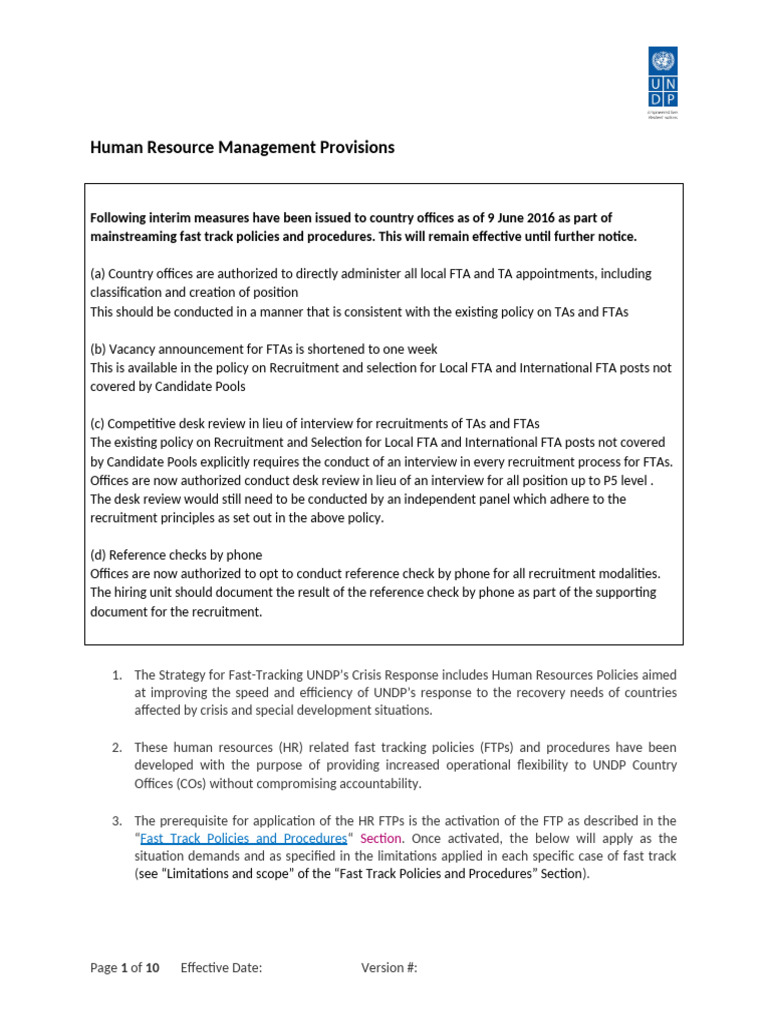 Fast Track HR Management Guidelines | PDF | Recruitment | Human ...