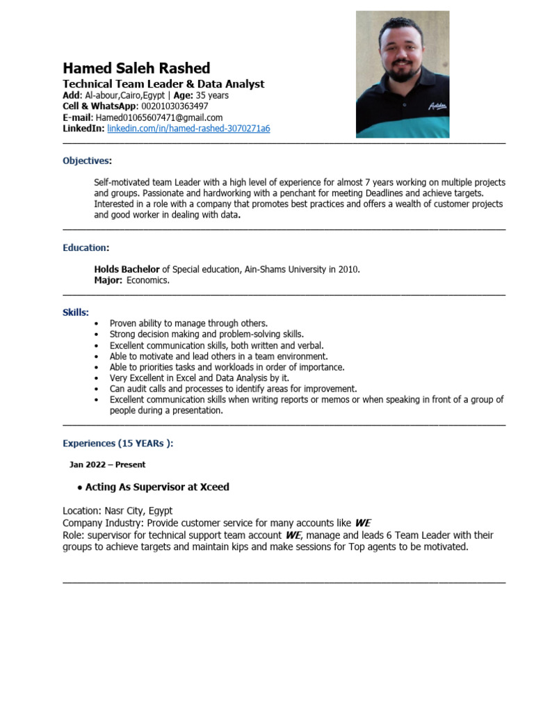 Hamed Saleh Rashed CV | PDF | Information Technology | Software