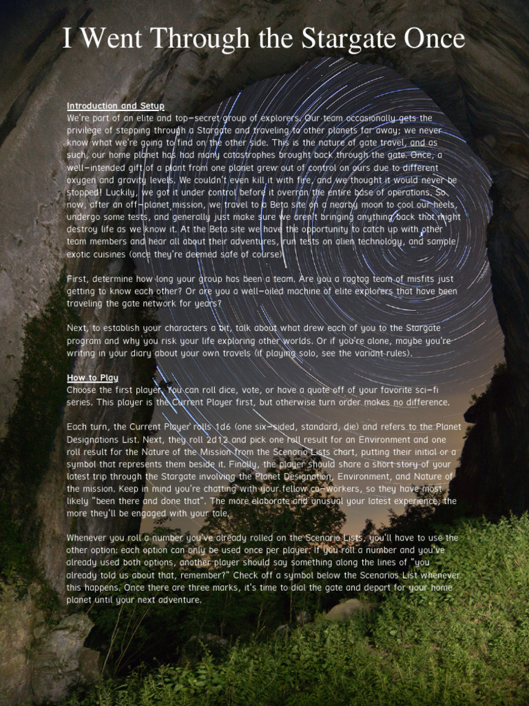 I Went Through The Stargate Once - Letter Full Color | PDF | Social ...