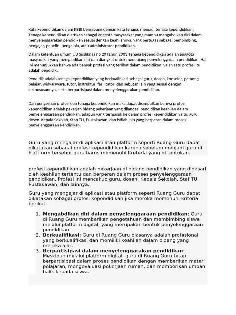 Bahan Profesi Kependidikan | PDF