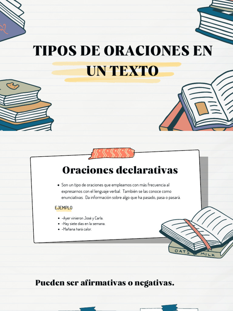 Tipos de Oraciones | PDF | Oración (Lingüística) | Verbo