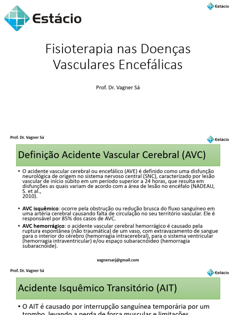 Acidente Vascular Encefalico - Aula | PDF | AVC | Sistema nervoso