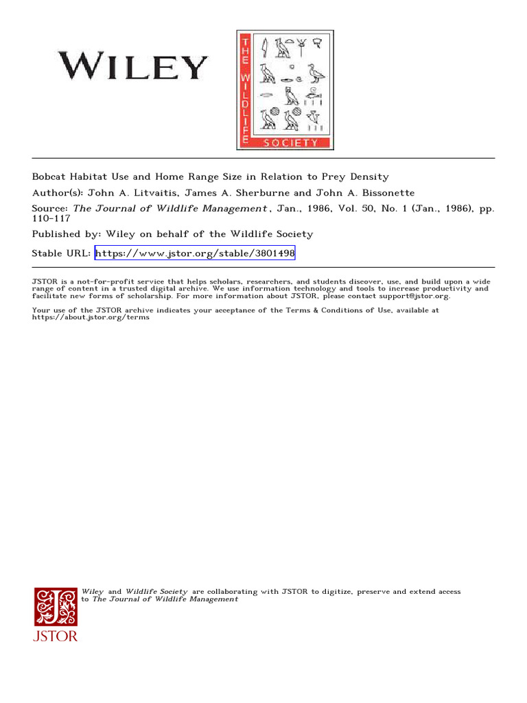 Litvaitis BobcatHabitatUse 1986 | PDF