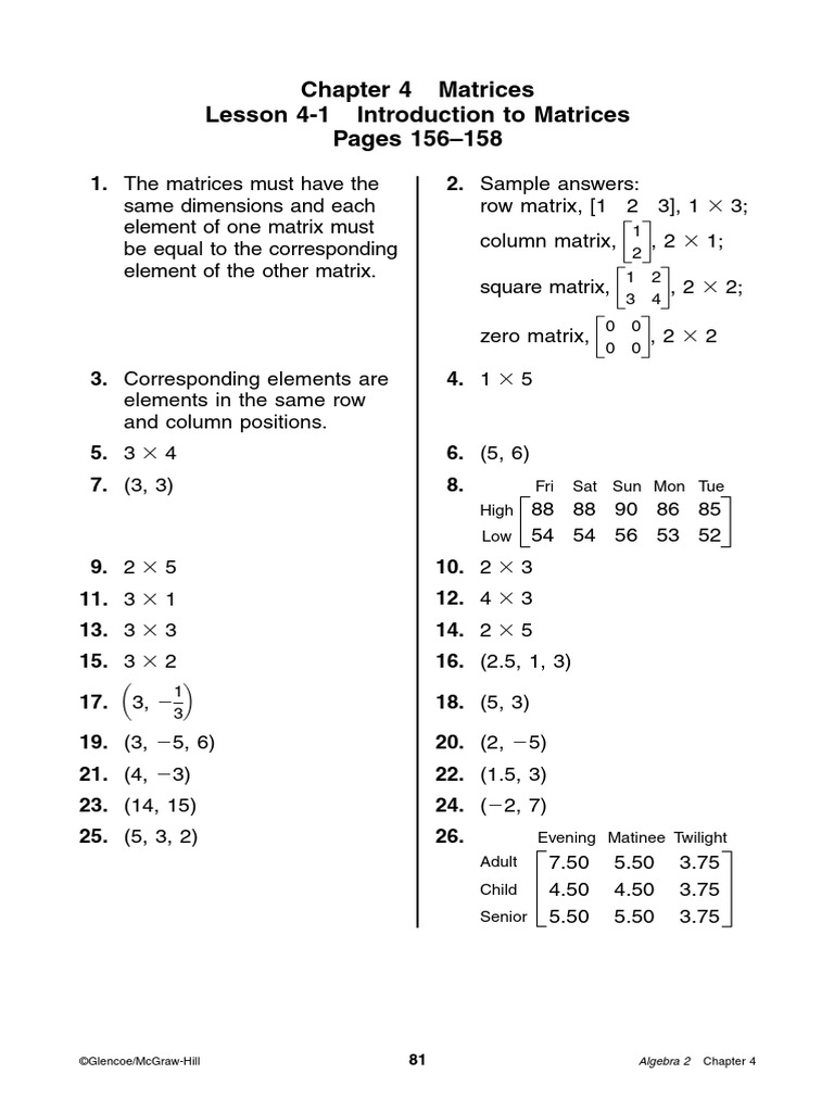 Chapter 4 Matricesaa-Answer-Key-pdf-4 | PDF | Matrix (Mathematics ...