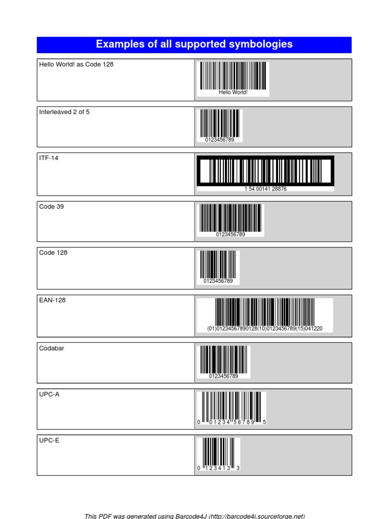 Barcode Examples | PDF | Computer Data | Infographics