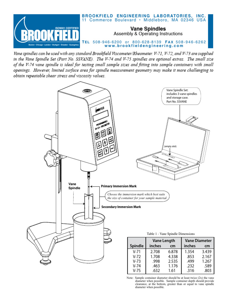 Vane Spindle Instructions | PDF | Continuum Mechanics | Applied And Interdisciplinary Physics