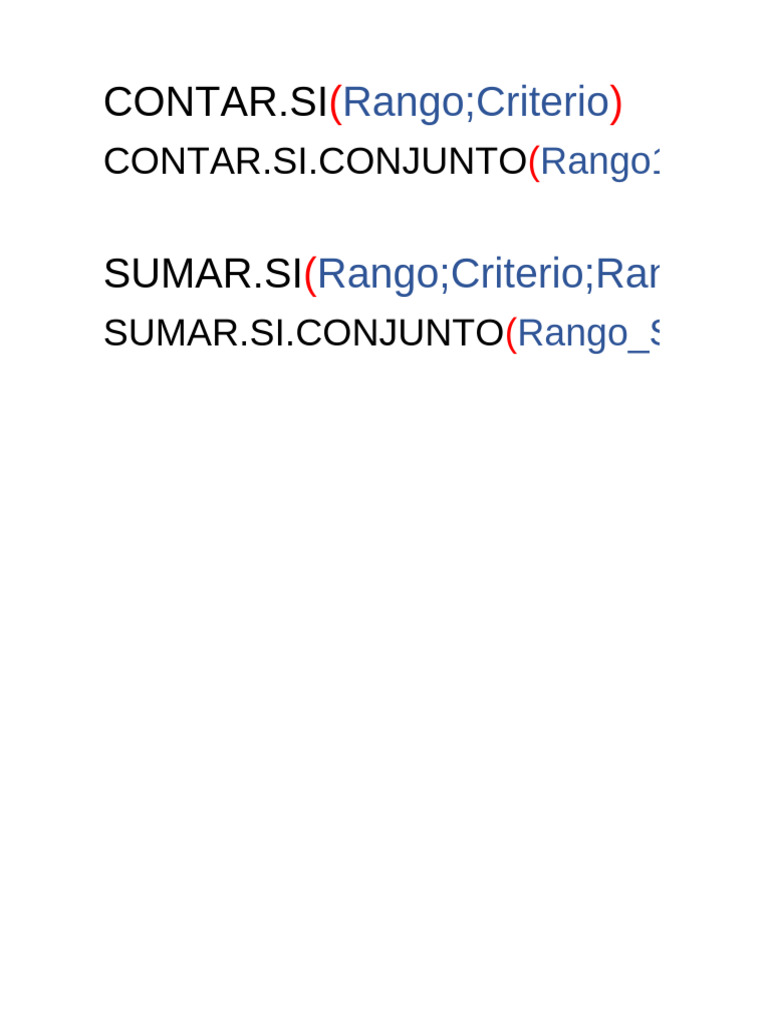 Funciones CONTAR.SI y SUMAR.SI Excel | PDF