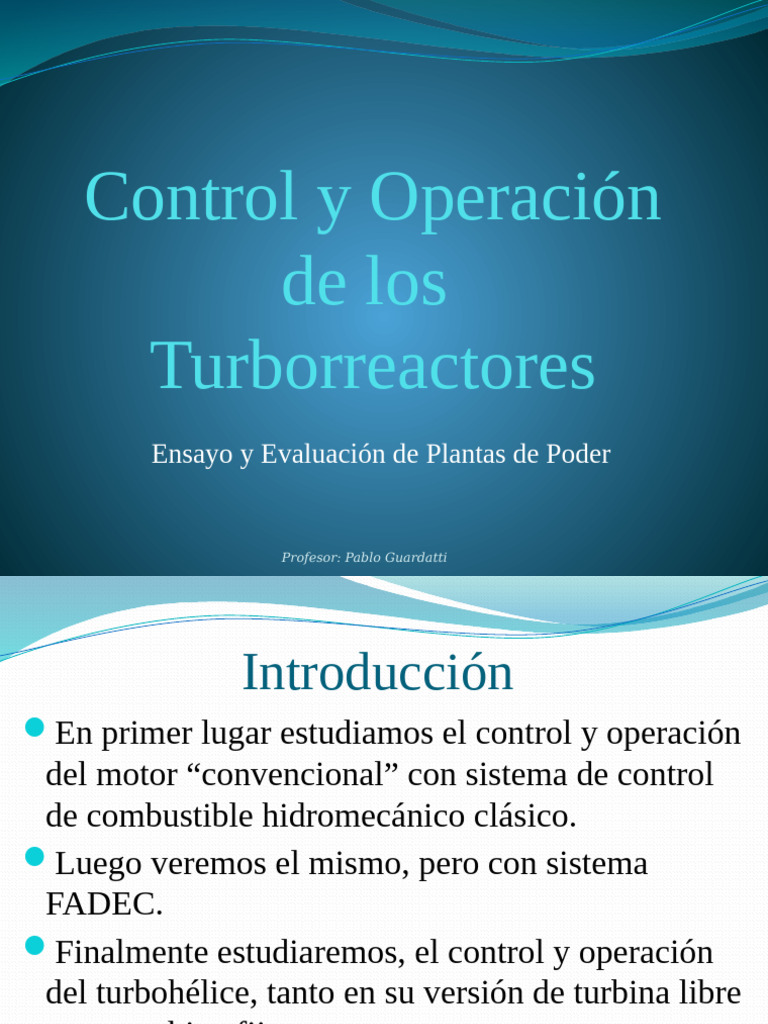 Control y Oper de Los Turborreactores 12º | PDF | Turbina | Ingeniería mecánica