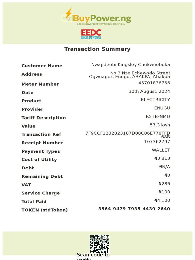 residential electricity bill | PDF
