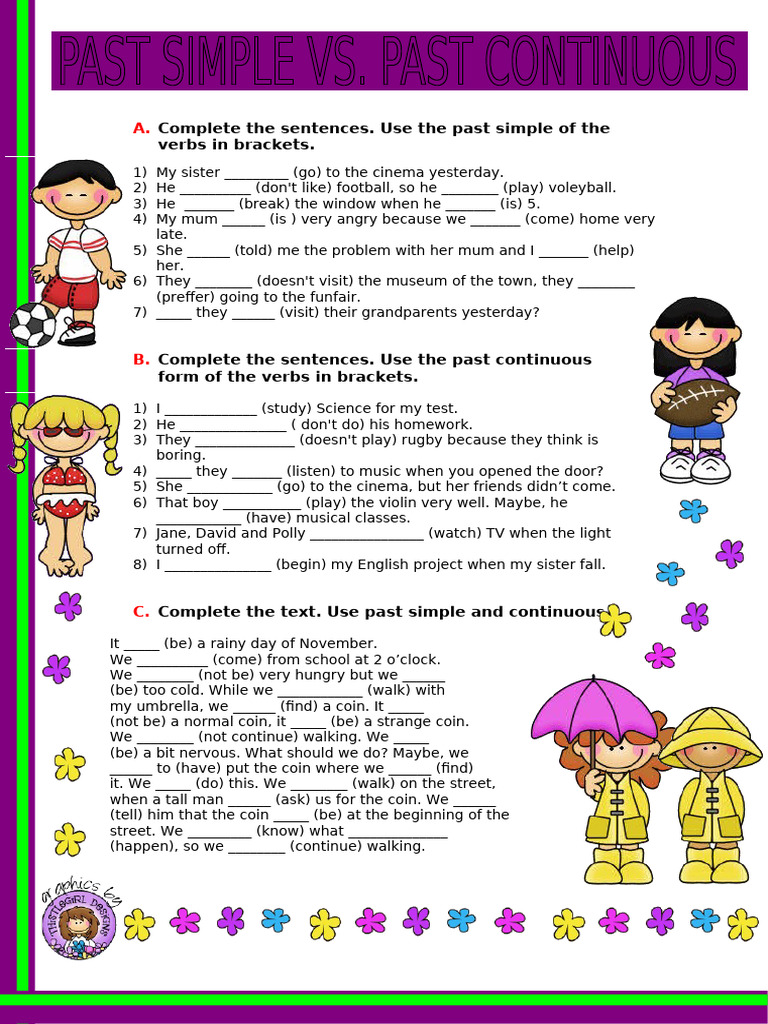 Past Simple Vs Past Continuous Fun Activities Games Warmers Coolers ...