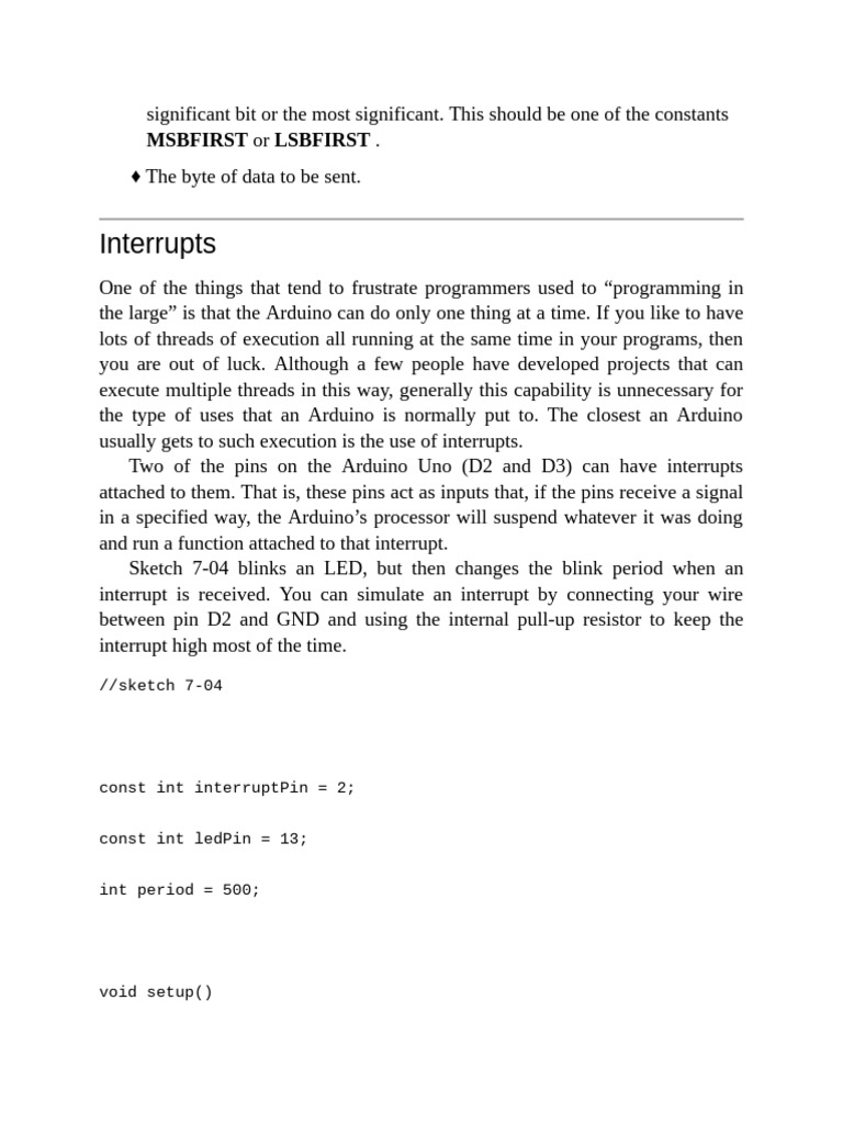 Programming Arduino (1) Pages 144 | PDF