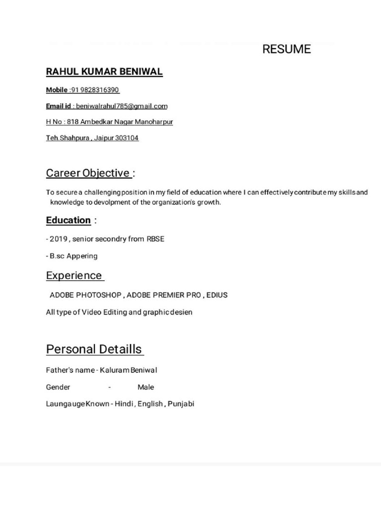 Rahul Beniwal Videoeditor | PDF