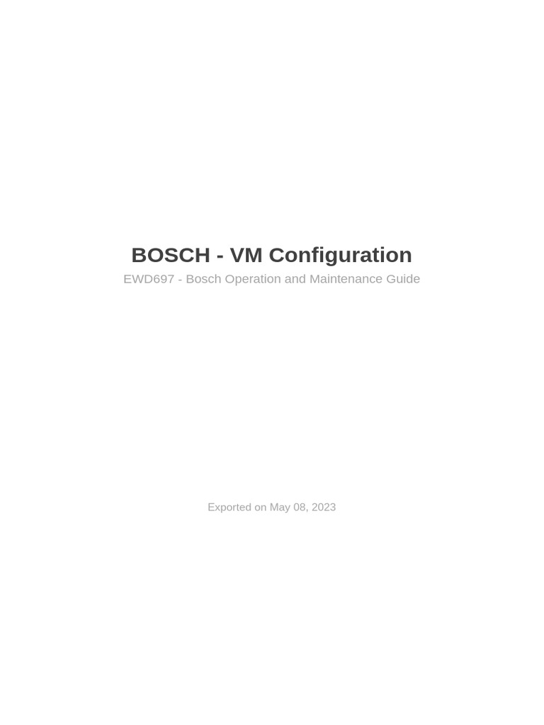 Bosch VM Configuration Guide | PDF | Computer Engineering | Computer ...