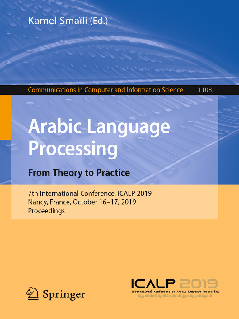 Arabic Language Processing, From Theory To Practice (7th International ...