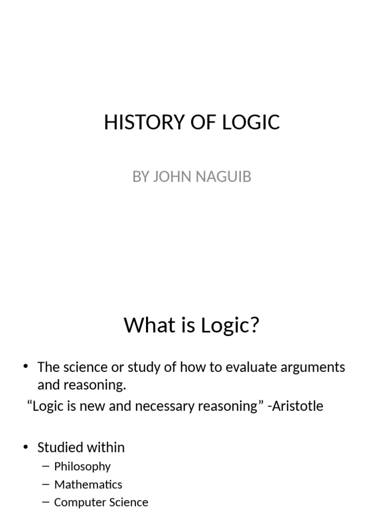 History of Logicc | PDF | Mathematical Logic | Computability Theory History of Logicc | PDF | Mathematical Logic | Computability Theory