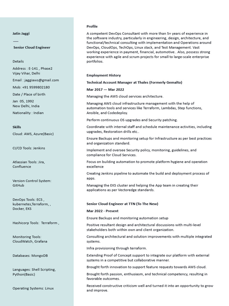 Jatin-cv. | PDF | Cloud Computing | Amazon Web Services