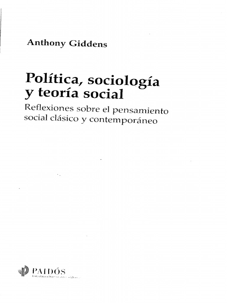 Giddens Anthony - Politica Sociologia y Teoria Social - p12-25 | PDF | Sociología | Karl Marx
