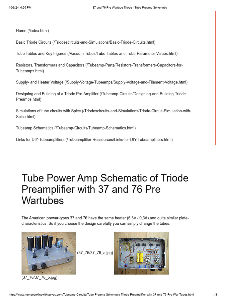 37 and 76 Pre Wartube Triode - Tube Preamp Schematic | PDF | Vacuum ...