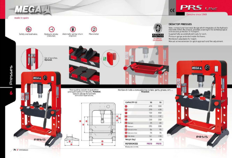 Mega Workshop Press PRS | PDF | Mechanical Engineering | Equipment