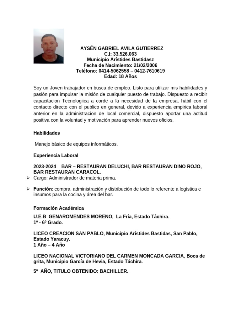 Aysén Gabriel Avila Gutierrez | PDF | Crecimiento personal y profesional | Derecho