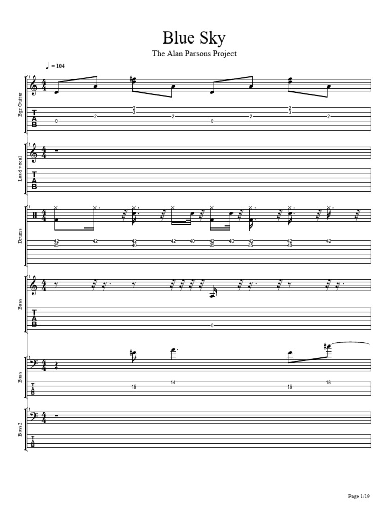 Alan Parsons Project - Blue Sky | PDF | Musical Instruments | Music ...