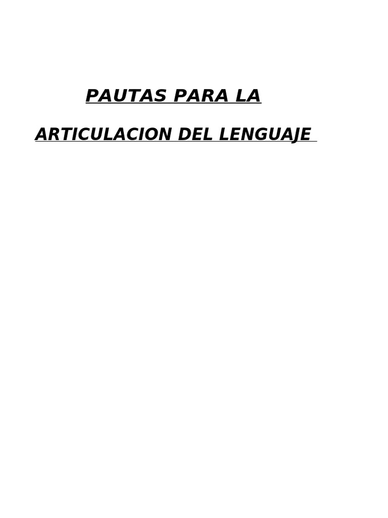 Pautas de Articulacion | PDF | Sonido