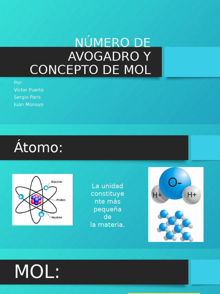 Conceptos de Mol y Número de Avogadro | PDF | Mole (Unidad) | Química