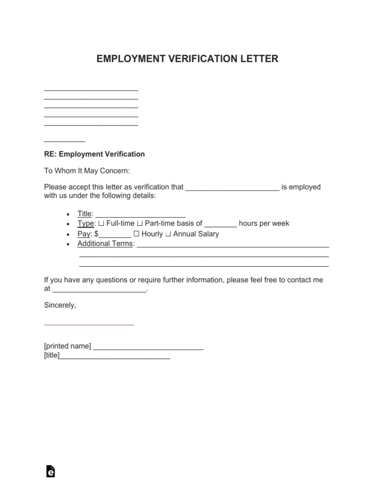 Employment Verification Letter Template | PDF | Career & Growth ...