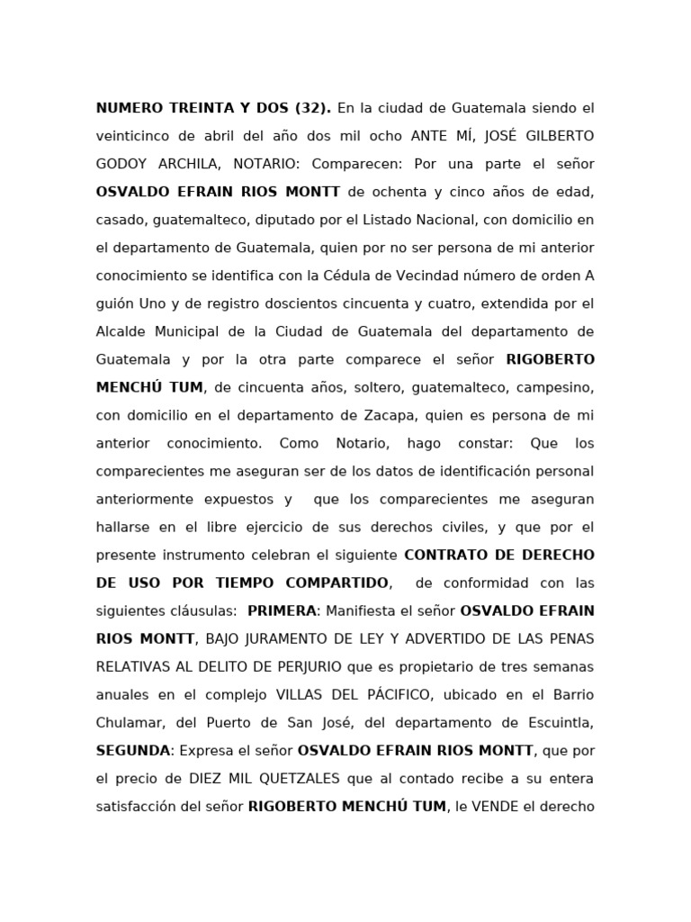 Contrato Tiempo Compartido ATIPICO | PDF | Guatemala