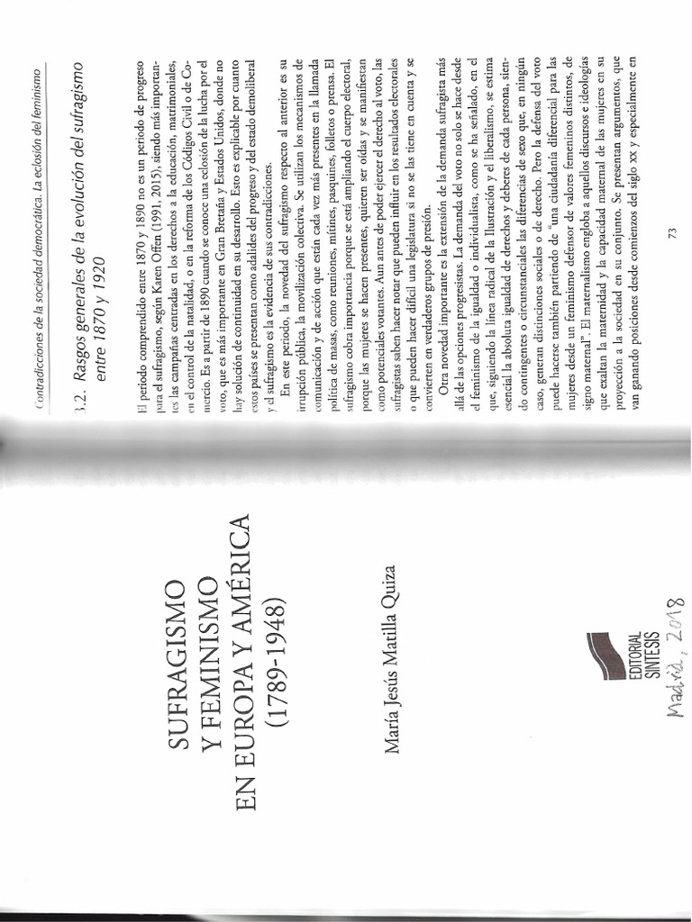 MATILLA-Sufragismo y Feminismo | PDF