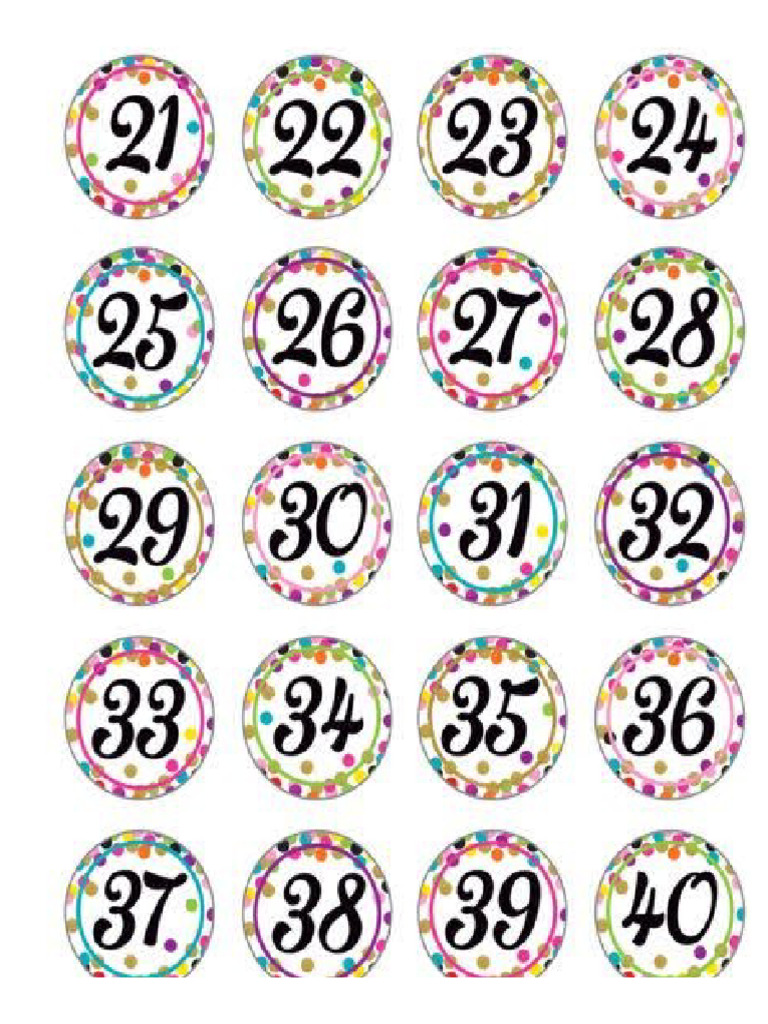 confetti numbers | PDF