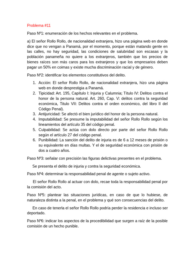 Analisis de Problemas[1] | PDF | Intención (Derecho Penal) | Justicia penal