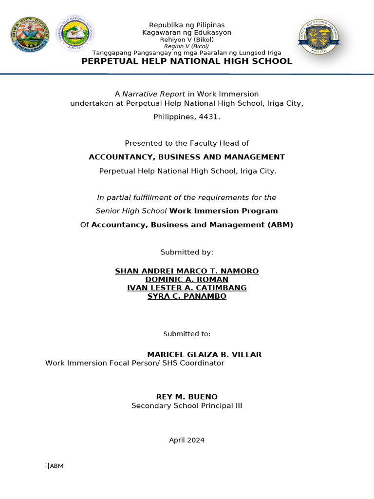 Narrative Report Sdoic Lrms Final | PDF | Wellness