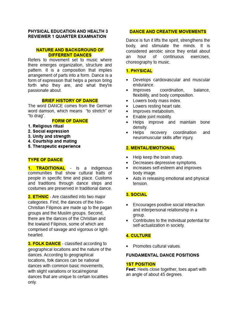 PE3-REVIEWER | PDF | Dances | Ballroom Dance