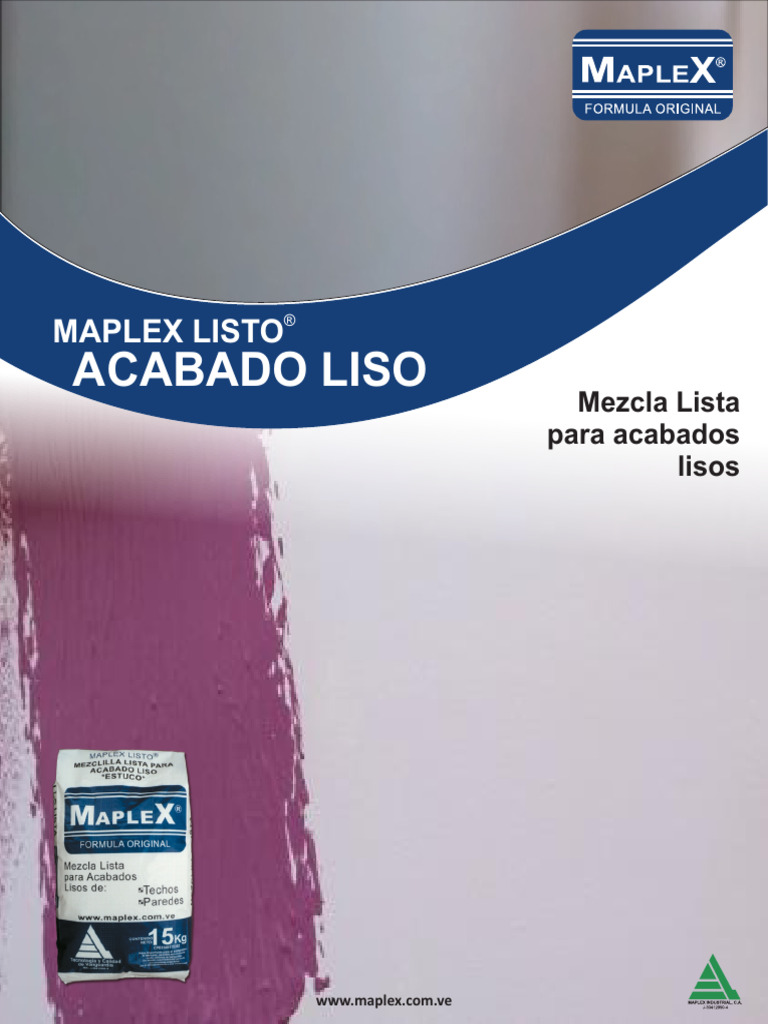 Tds Maplex Listo Acabado Liso | PDF | Agua | Materiales