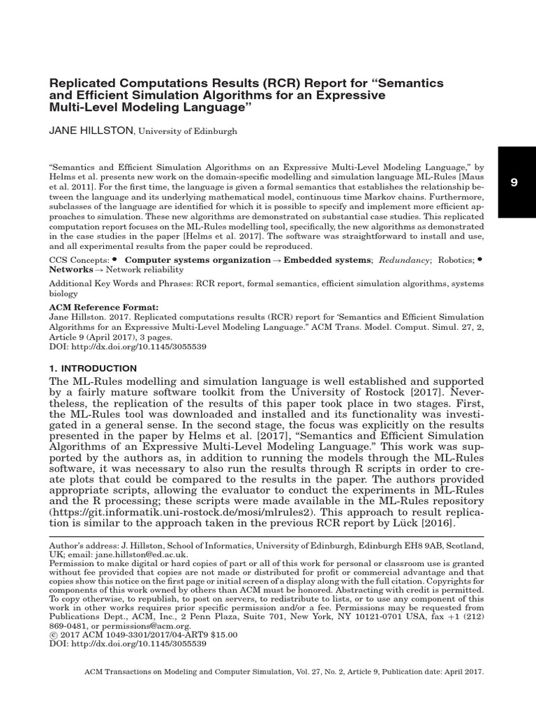 RCR Semantics and Efficient Simulation Algorithms of An Expressive ...