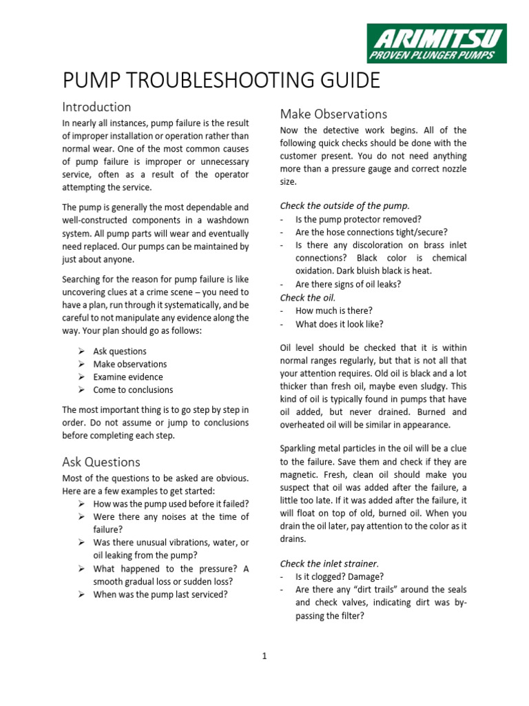 Pump guide to troubleshooting | PDF | Pump | Valve