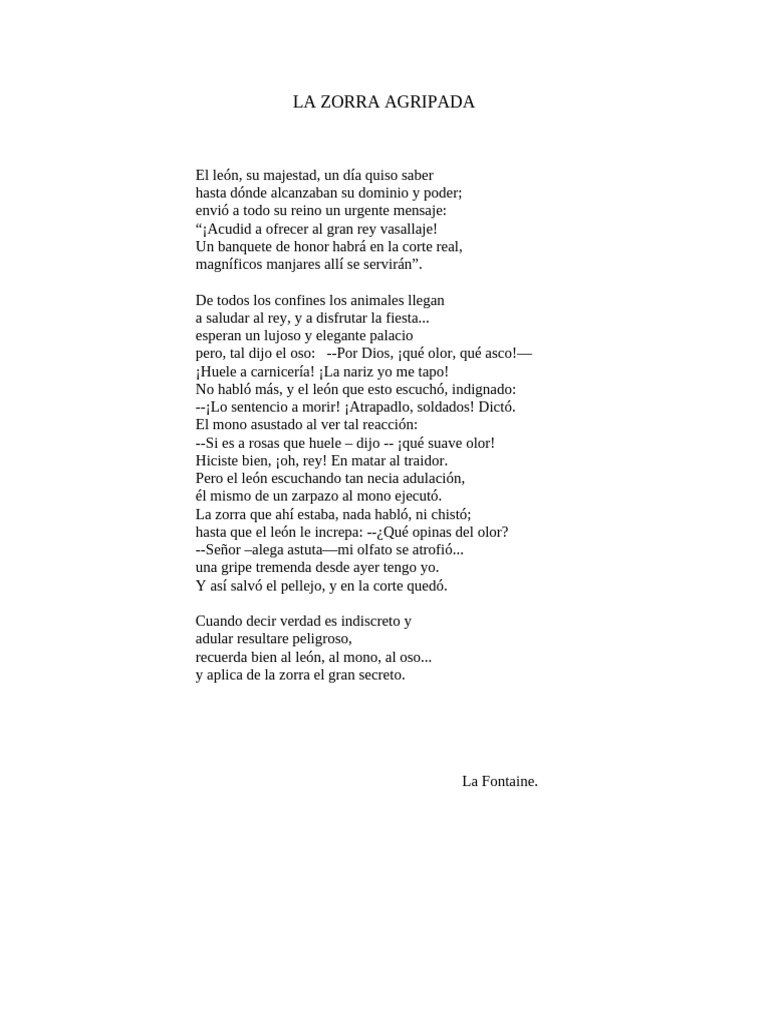 La Zorra Agripada | PDF | Historia | Poesía