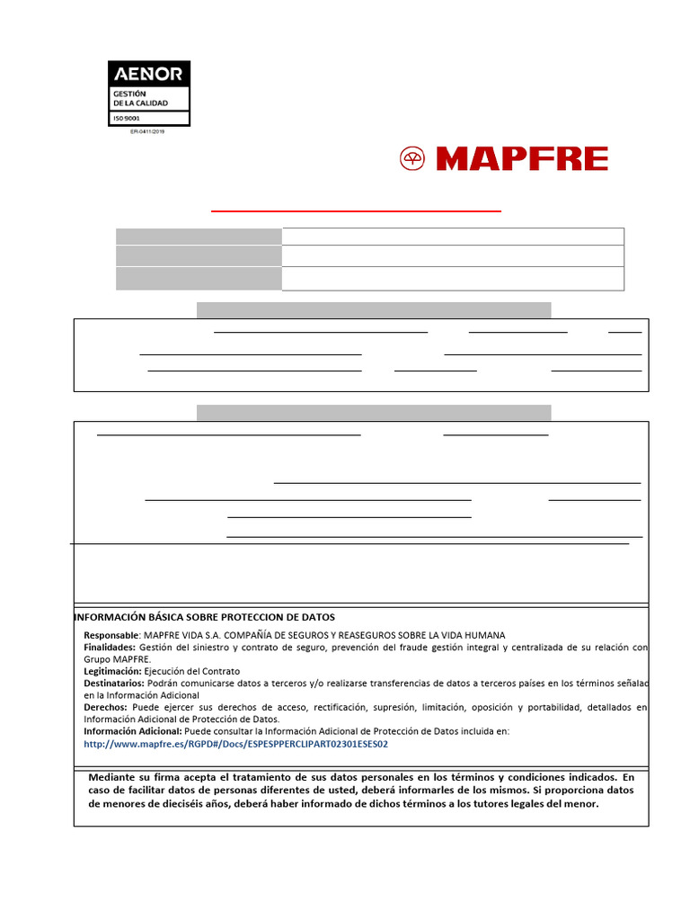 MAPFRE Parte Accidents | PDF | Póliza de seguros