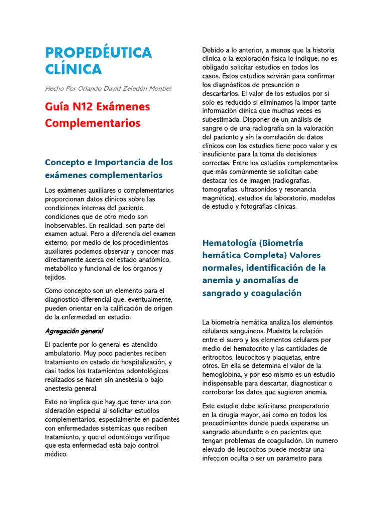 Examenes Complementarios | PDF | Transaminasa | Sangre
