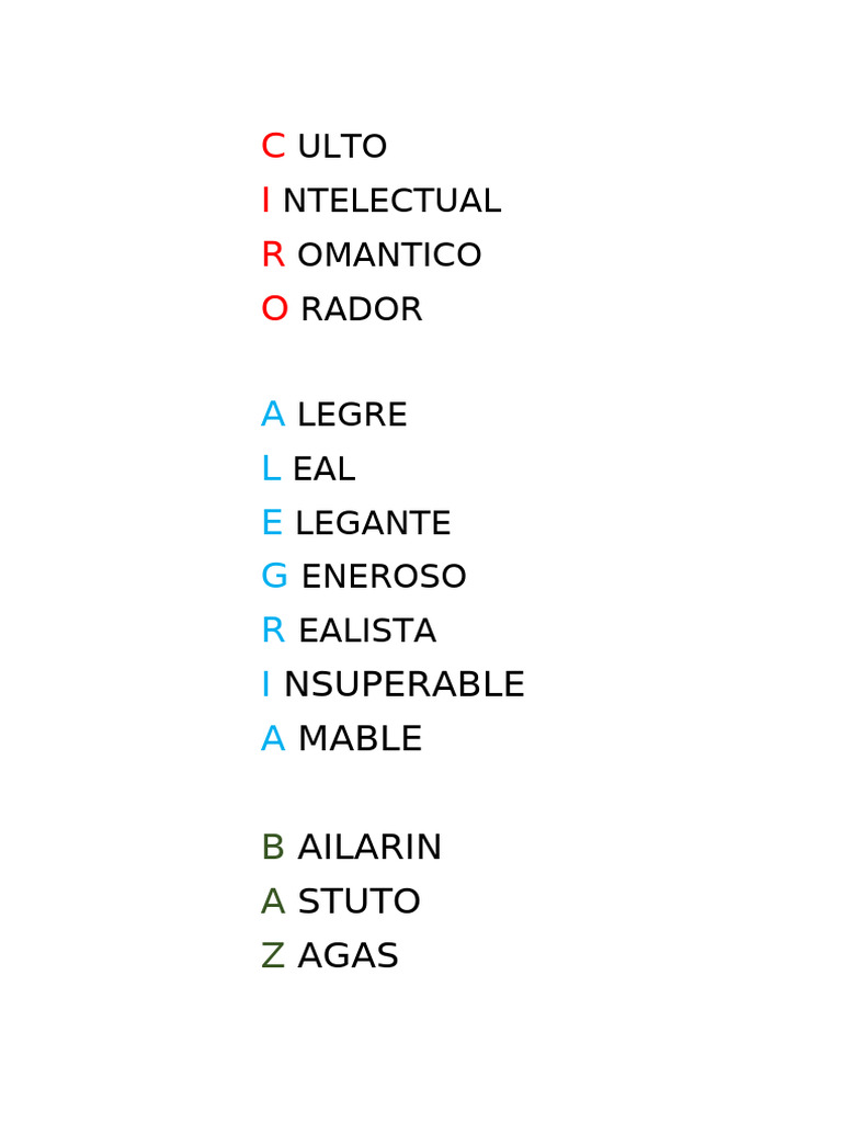 Acrostico Ciro Alegria | PDF