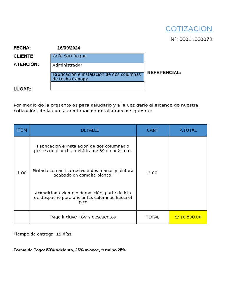 COTIZACION | PDF