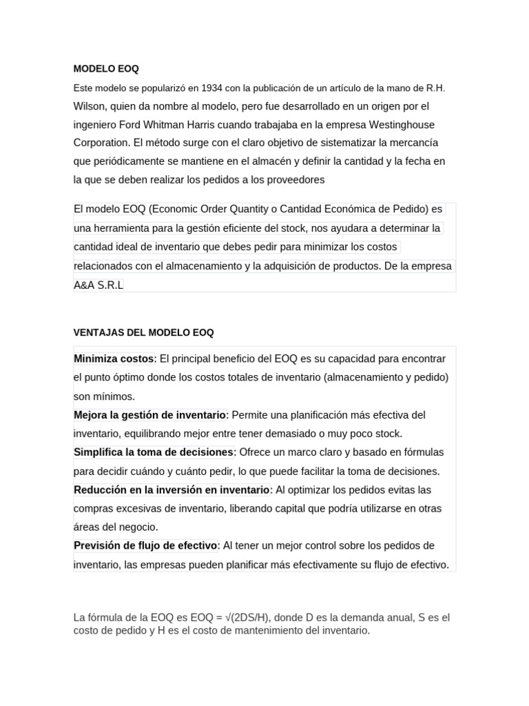 Modelo Eoq 2222 | PDF