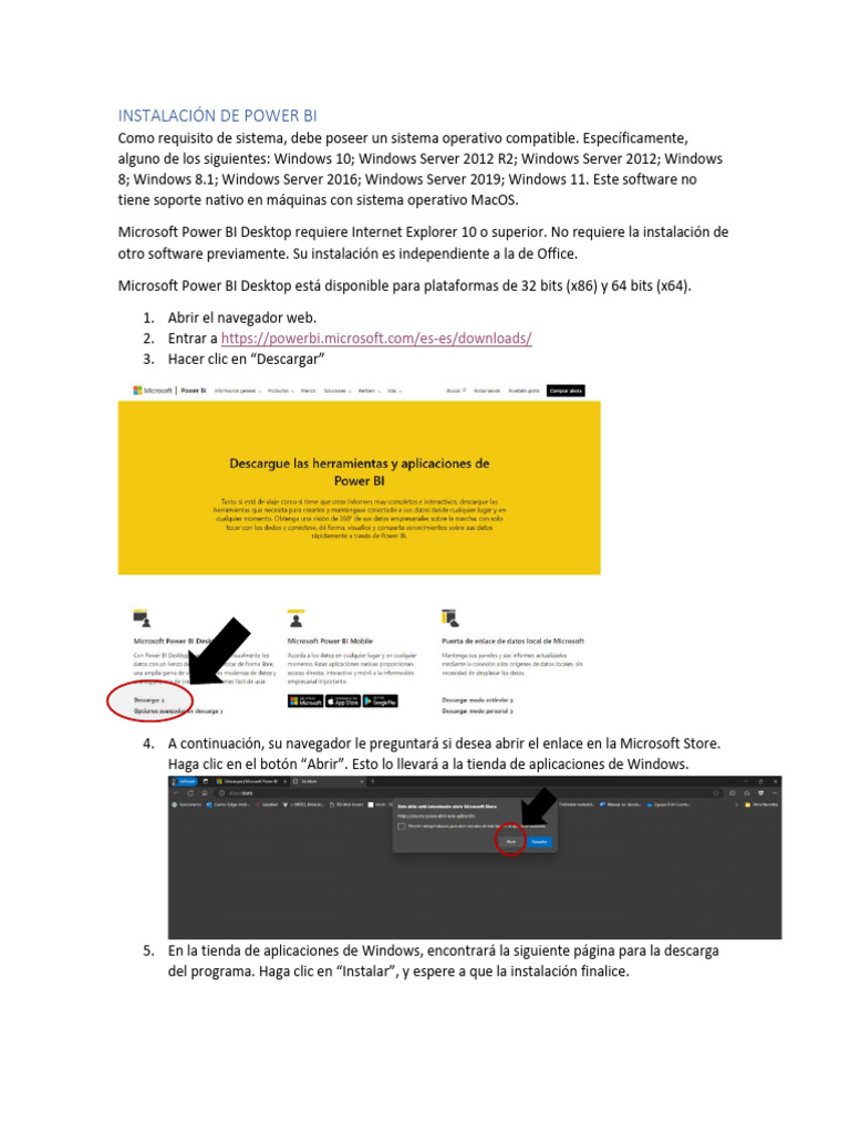 Instalación de Power BI en Windows | PDF | Negocios | Finanzas y dinero