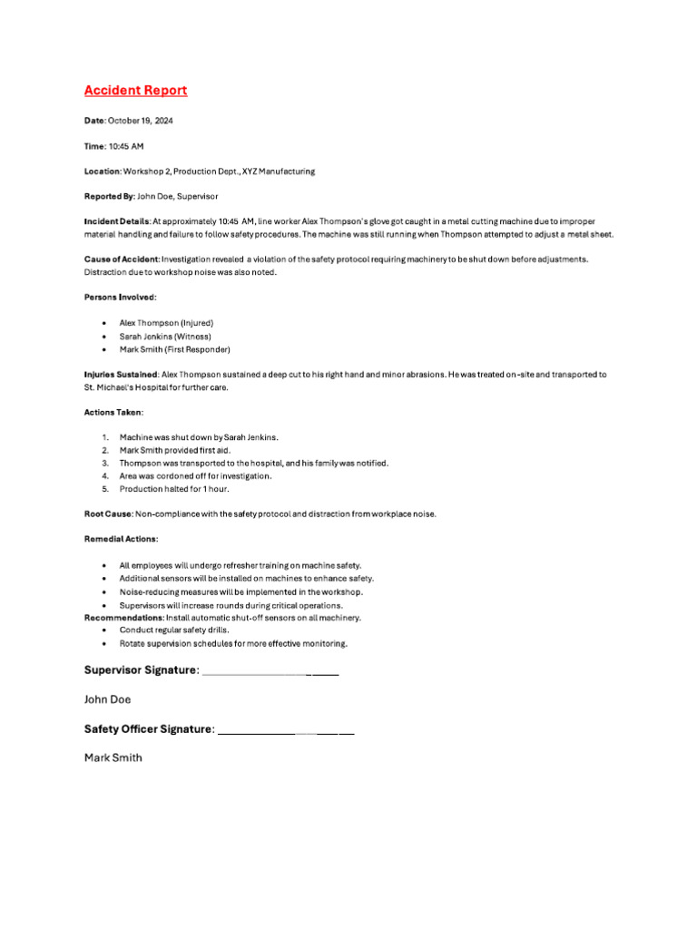 Acident Report | PDF